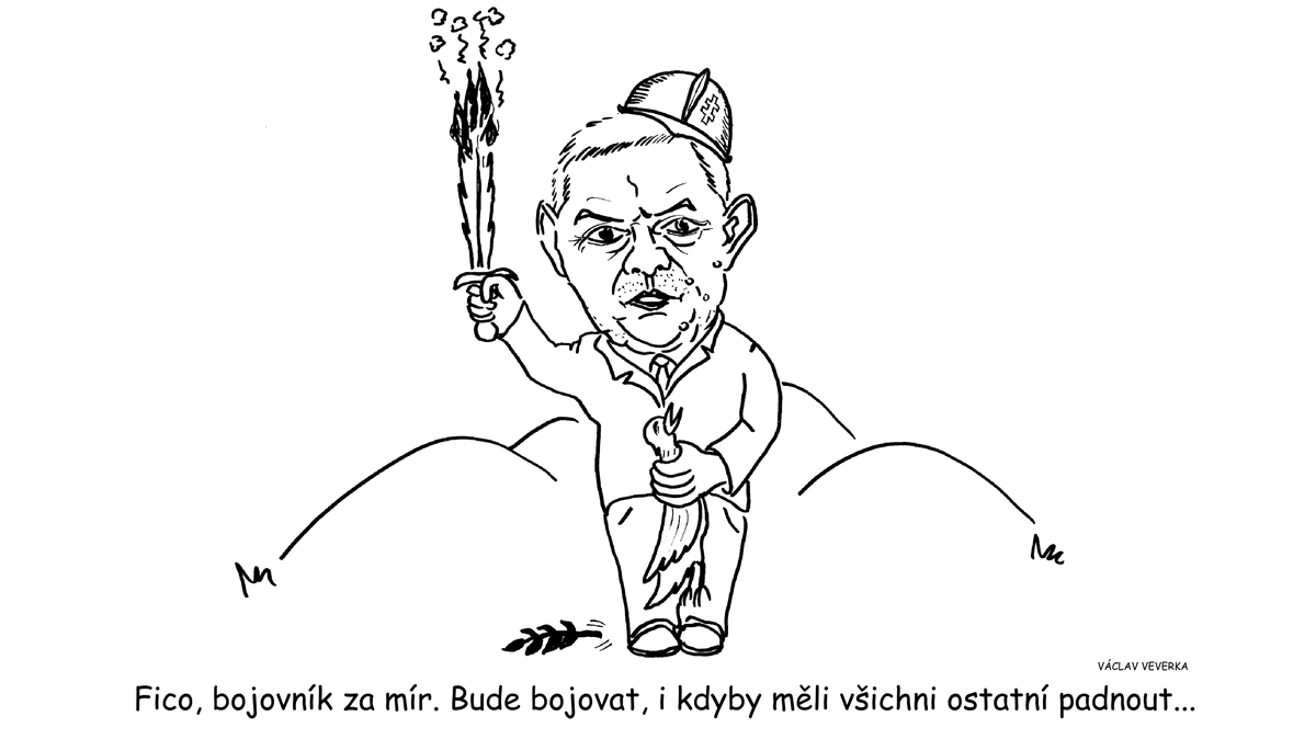 Kreslený vtip - Otázka je za co Fico bojuje a jak? - Médium.cz