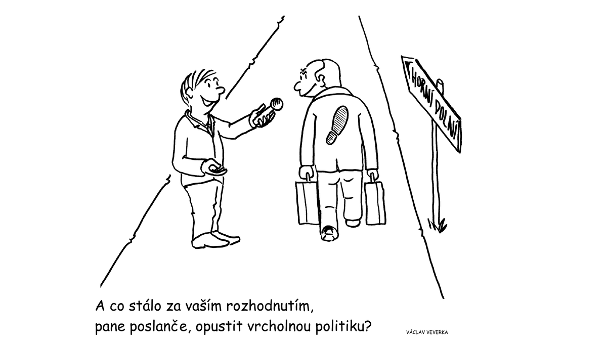 Kreslený vtip - politika a štěstěna jsou vrtkavé - Médium.cz