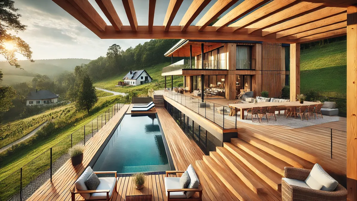 Dřevěné terasy z modřínu dahurského: Odolnost a přírodní krása - Médium.cz