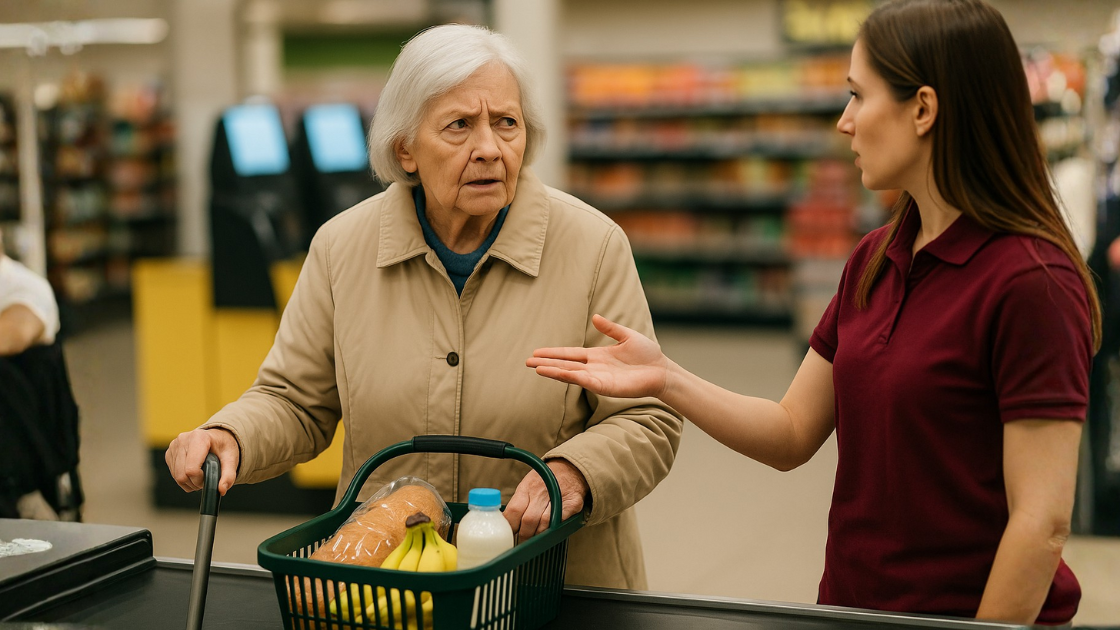 Prodavačka mě odmítla obsloužit. Prý mám jít na samoobslužnou pokladnu ...