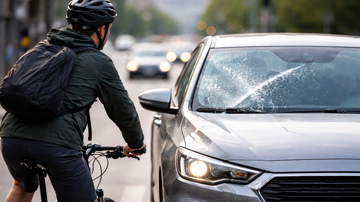 Řidič mě úmyslně vytlačil z cesty, pak mi řekl, že cyklisti nemají ...