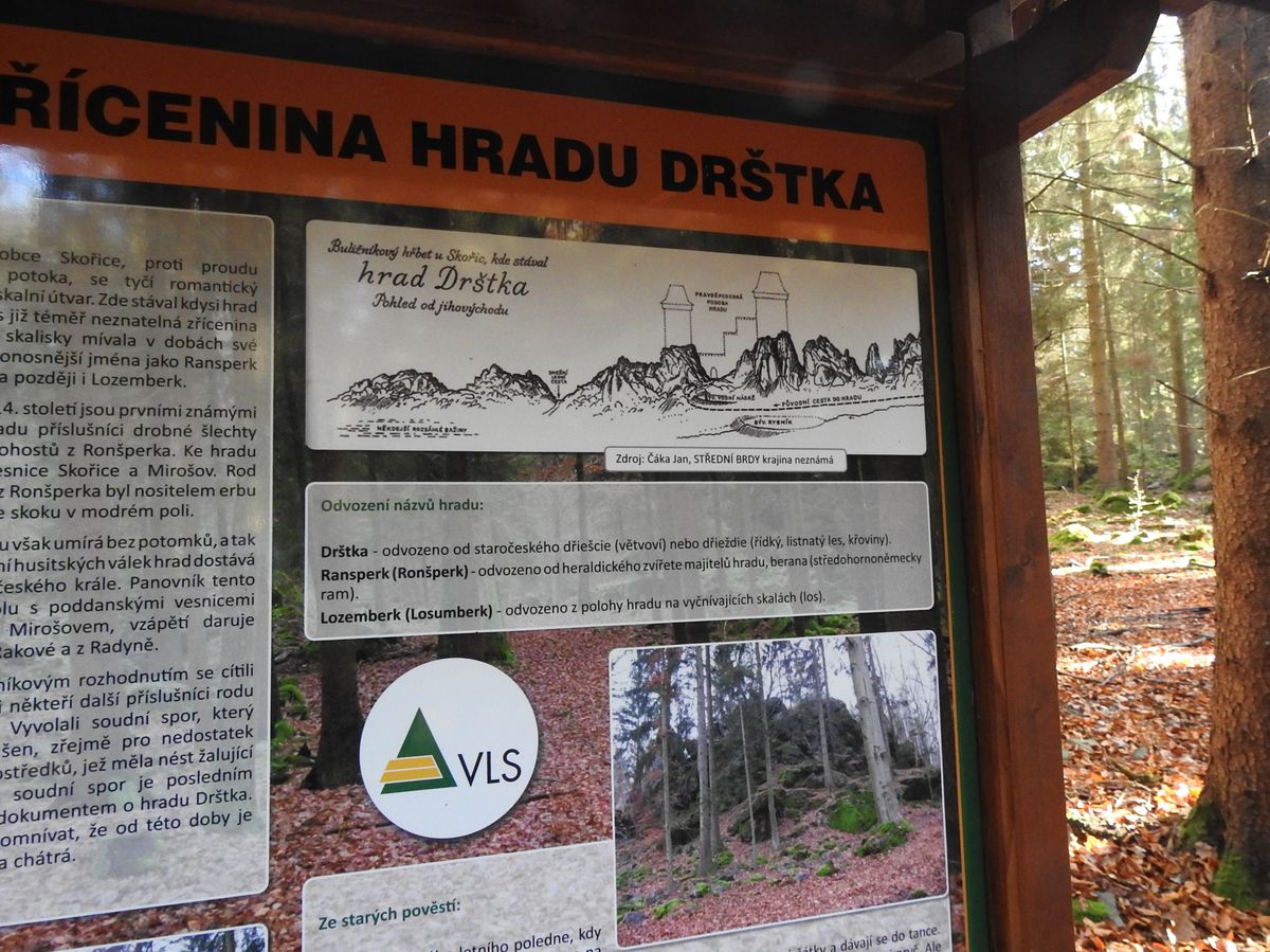 Název skalního hradu Drštka neznamené nic pejorativního, jde o křoví ...