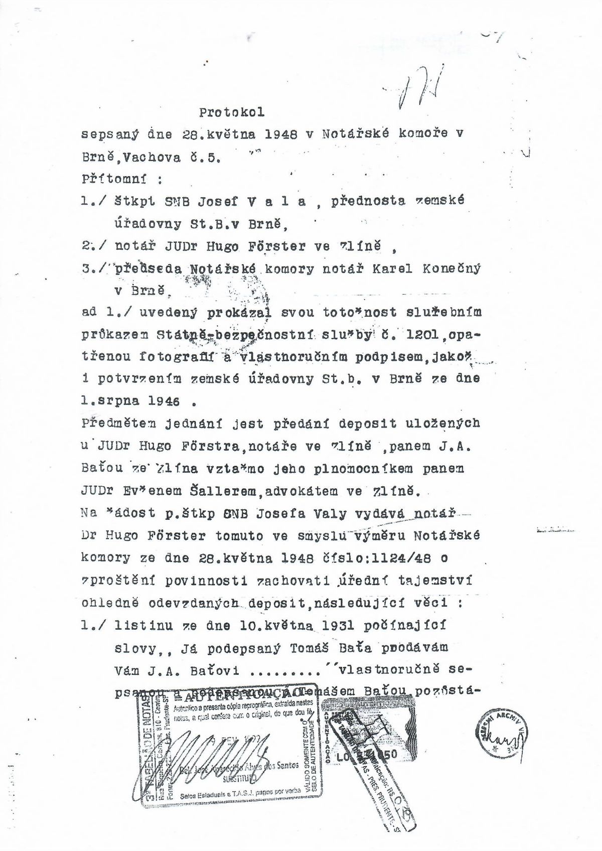 Byl Jan A. Baťa připraven o firmu Baťa při soudech v USA i díky SNB a ...